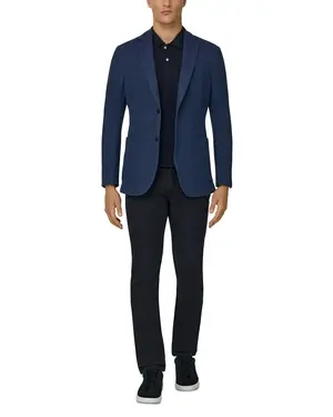 Boggi Milano Regular Fit Micro Texture Crepe Blazer - Medium Blue