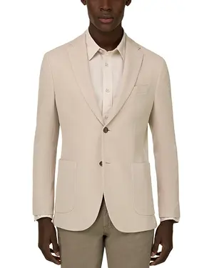 Boggi Milano Regular Fit Micro Texture Crepe Blazer - Sand