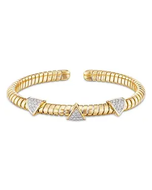 Marina B Titanium & 18k Yellow Diamond Pave Cuff Bracelet