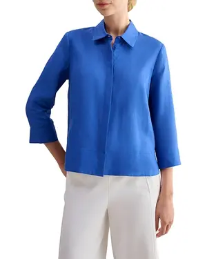 HOBBS LONDON Nita Linen Shirt - French Blue