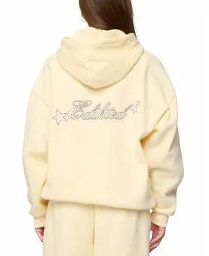 EDIKTED Embroidered Logo Fleece Hoodie
