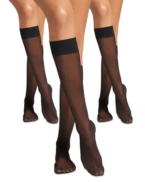 Wolford Satin Touch Knee High Tights Pack Of 3 - Black