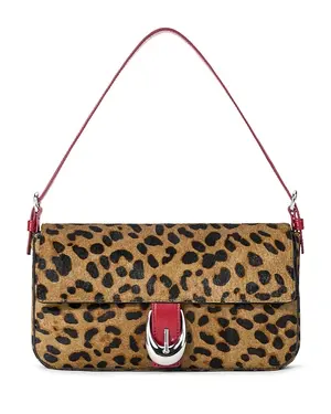 Staud Harlow Calf Hair Shoulder Bag - Cheetah
