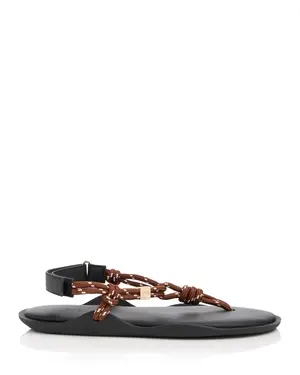 Flowze Ankle Tie Rope Sandals - Brown