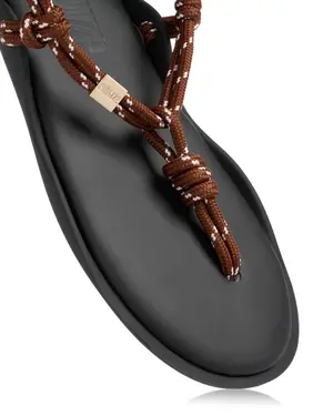 Flowze Ankle Tie Rope Sandals - Brown