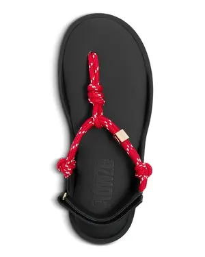Flowze Slingback Sandals With Knotted Rope Straps - Red