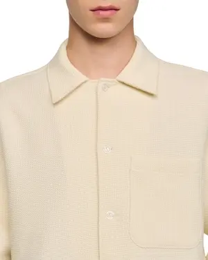 Sandro Textured Shark Collar Shirt