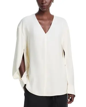 TOTEME V-neck Viscose Blouse - Stone