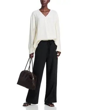TOTEME V-neck Viscose Blouse - Stone