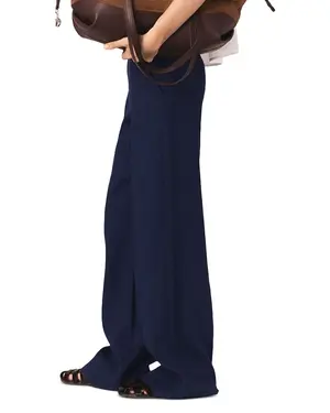 Maje Linen Blend Wide Leg Trousers