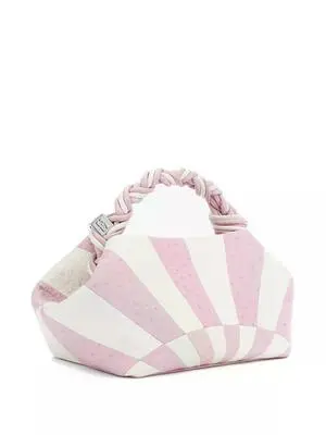 GANNI Bou Striped Leather Shoulder Bag - Pink