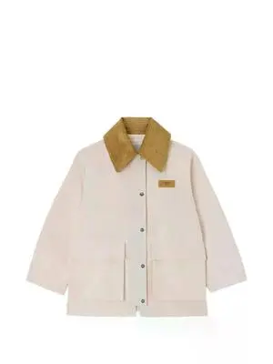 GANNI Corduroy-collar Jacket - Neutrals