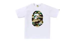 A BATHING APE 1st Camo Big Ape Head Tee Shirt - White/yellow