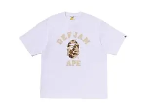 A BATHING APE X Def Jam Camo College Relaxed Fit Tee Shirt - White