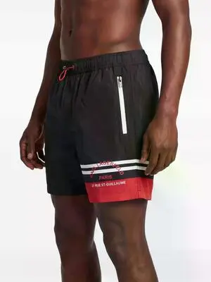 Karl Lagerfeld Colorblock Drawstring Swim Shorts - Black