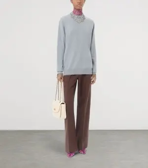 Valentino Garavani Virgin Wool Embellished Crew Neck Sweater