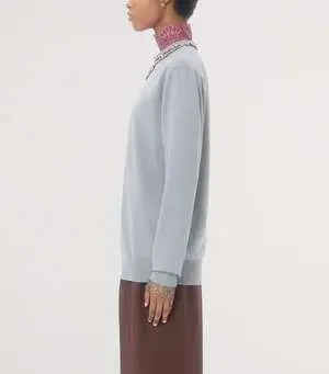 Valentino Garavani Virgin Wool Embellished Crew Neck Sweater