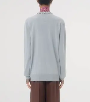 Valentino Garavani Virgin Wool Embellished Crew Neck Sweater