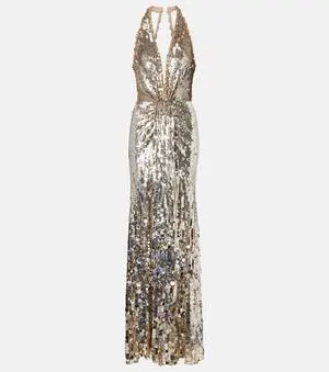 Jenny Packham Mars Embellished Gathered Gown