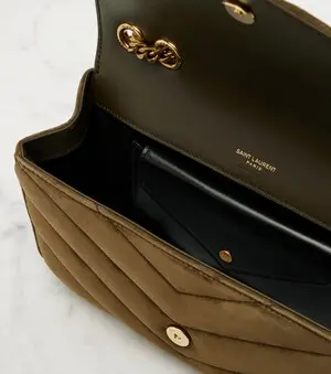 Saint Laurent Loulou Small Shoulder Bag In Suede - Brown