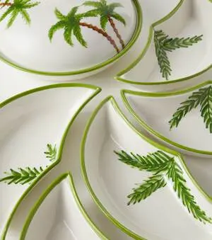 LES-OTTOMANS Palm Ceramic Tray Set