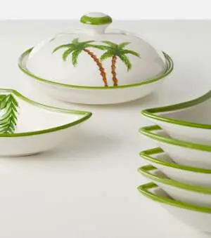 LES-OTTOMANS Palm Ceramic Tray Set