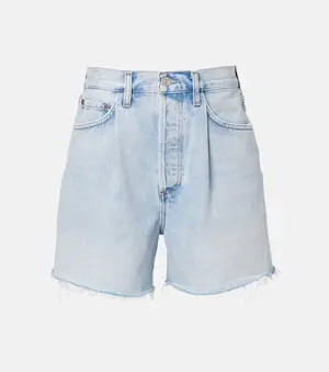 AGOLDE Rhoda Frayed Denim Shorts - Blue