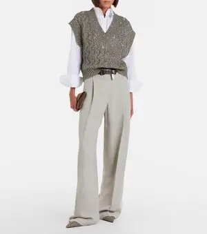 Brunello Cucinelli Monili Wide-leg Pants