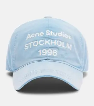 Acne Studios Cotton Twill Baseball Cap - Blue
