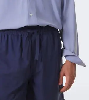 SAMAN AMEL Silk Shorts - Blue