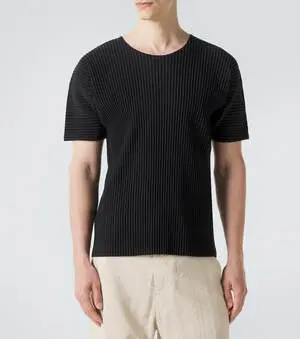 Issey Miyake Homme Plissé Basics Pleated T-shirt - Black