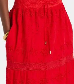 Melissa Odabash Caroline Broderie Anglaise Cotton Midi Dress