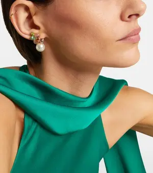JENNIFER BEHR Vivi Embellished Floral Earrings - Multicoloured