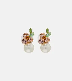 JENNIFER BEHR Vivi Embellished Floral Earrings Multicoloured
