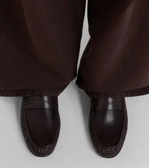 Brunello Cucinelli Monili Leather Penny Loafers