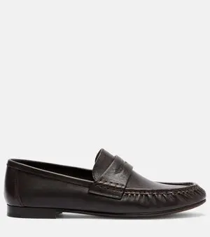 Brunello Cucinelli Monili Leather Penny Loafers