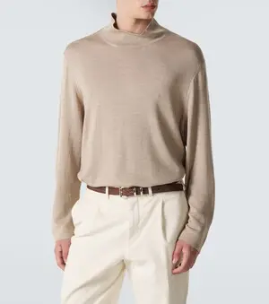 STOFFA Wool And Silk Turtleneck Sweater