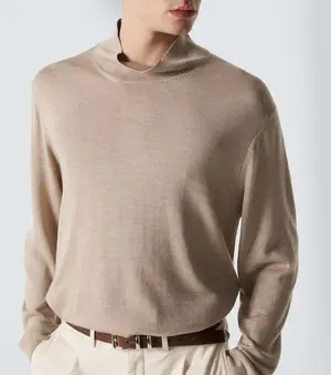 STOFFA Wool And Silk Turtleneck Sweater