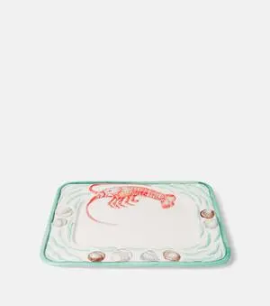 LES-OTTOMANS Menagerie D'ete Ceramic Tray - Multicoloured