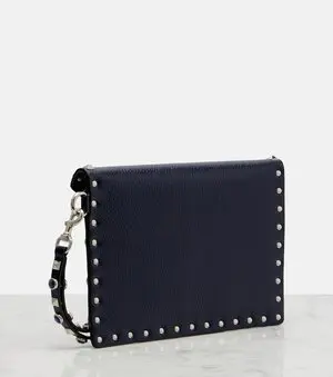 Valentino Garavani Rockstud Medium Leather Pouch - Blue