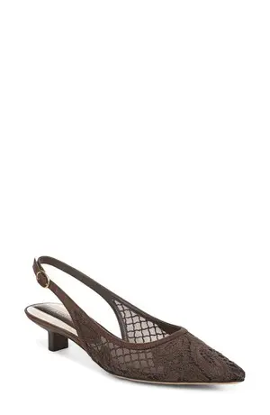 Franco Sarto Pura Slingback Pointed Toe Kitten Heel Pump - Brown