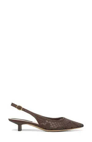 Franco Sarto Pura Slingback Pointed Toe Kitten Heel Pump - Brown