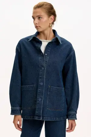 EXQUISE Jazmyne Embellished Denim Jacket