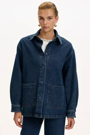EXQUISE Jazmyne Embellished Denim Jacket
