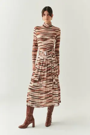EXQUISE Elina Mesh Midi Skirt