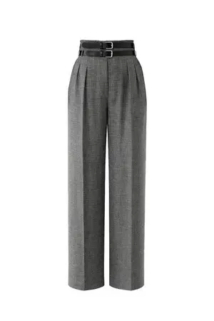 EXQUISE Belted Wide-leg Trousers