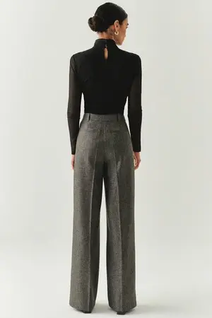 EXQUISE Wide Leg Pocketed Pants - Grey