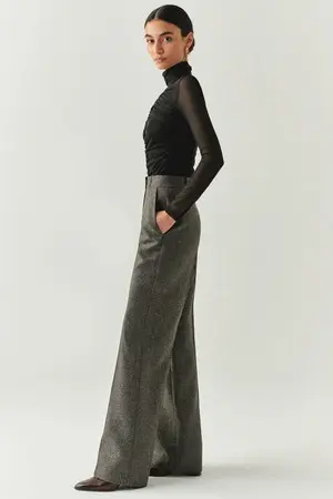 EXQUISE Wide Leg Pocketed Pants - Grey