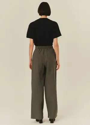 EXQUISE Royalty Pure Linen Palazzo Pants