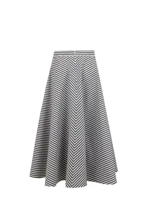 EXQUISE Textured Midi Flared Skirt